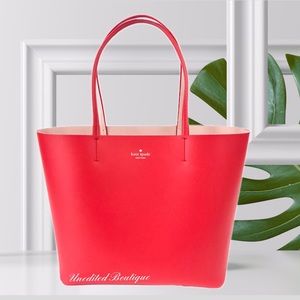 kate spade | Bags | Kate Spade Smooth Red Leather Tote Handbag | Poshmark